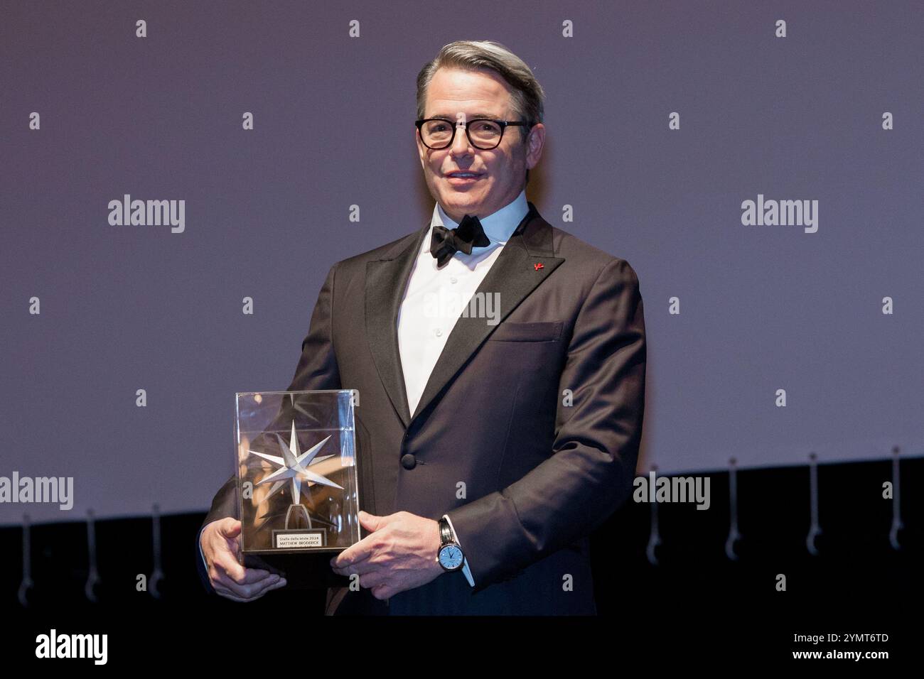 Turin, Italy. 22nd Nov, 2024. American actor Matthew Broderick receives ...