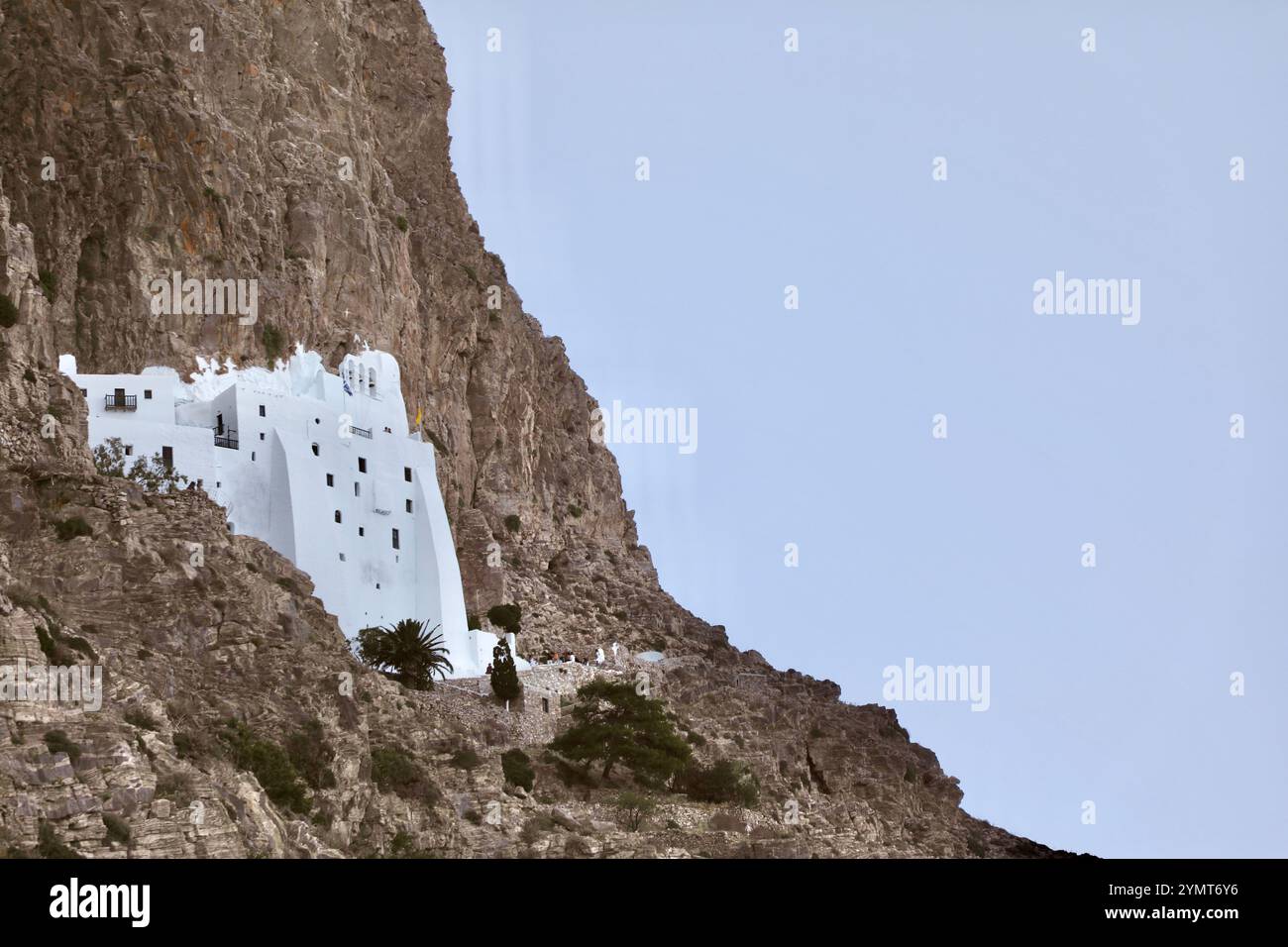 The Monastery of Hozoviotissa is built into the side of a cliff in ...
