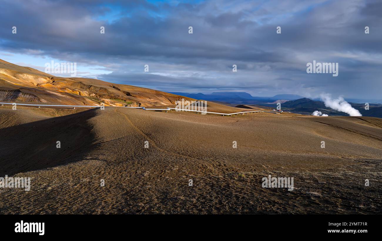 Krafla Geothermal Power Plant (Kröflustöð). Mývatn, Iceland Stock Photo ...