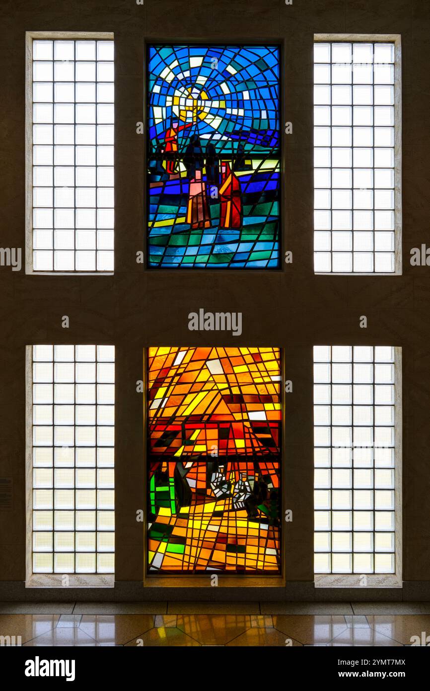 Stained glass in National Museum of Iceland (Þjóðminjasafnið ...