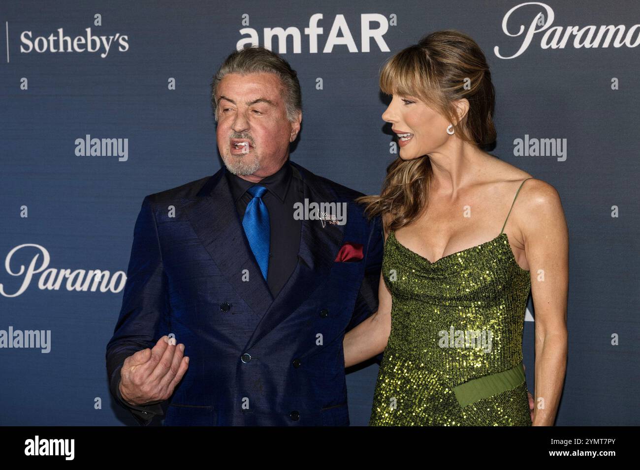 Las Vegas, NV, USA. 22nd Nov, 2024. Sylvester Stallone and Jennifer ...