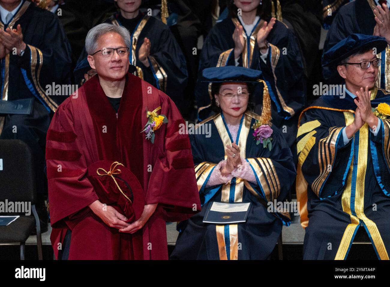 Jensen Huang, founder and CEO of Nvidia, receives an honorary doctorate from Hong Kong ...