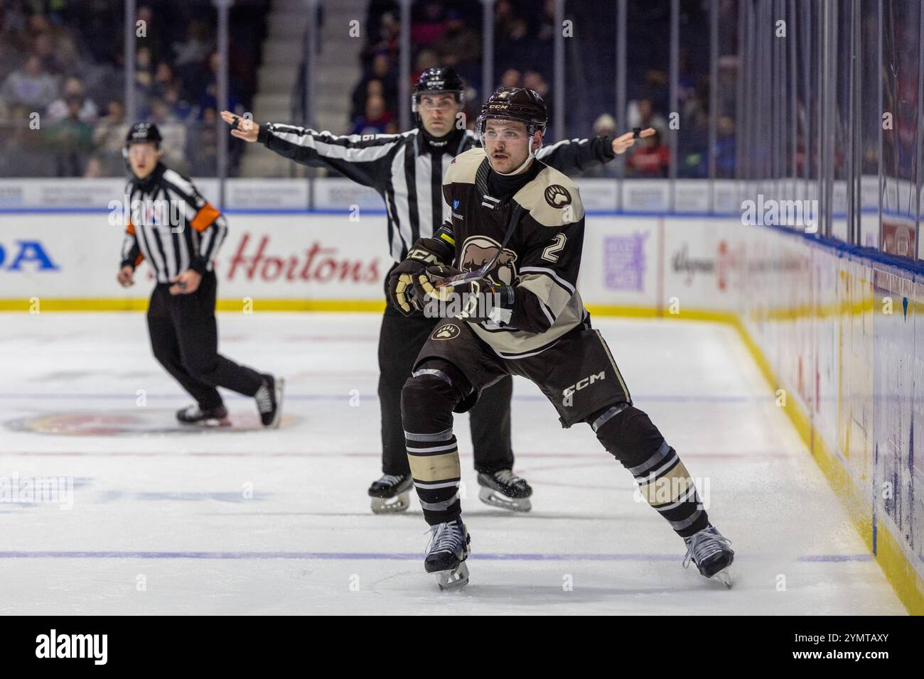 Rochester, New York, USA. 22nd Nov, 2024. Hershey Bears defenseman Jake ...