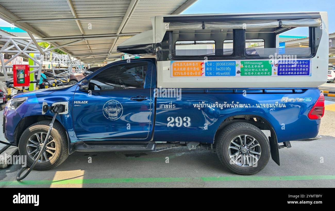 Pattaya Thailand 17 November 2024, Songthaew pickup truck fills up at a ...