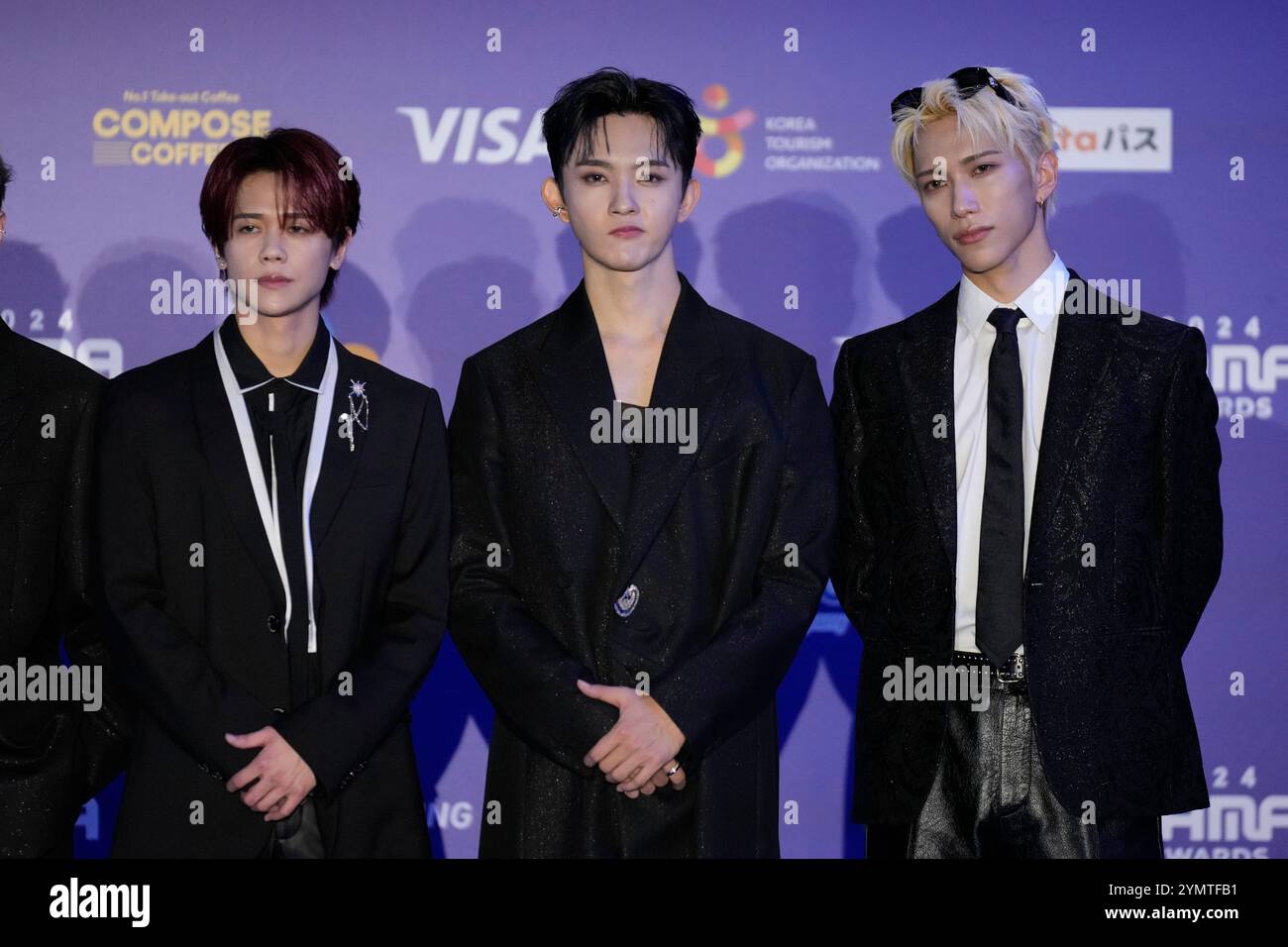 Members of boy band INI arrive for the red carpet of the MAMA Awards in ...