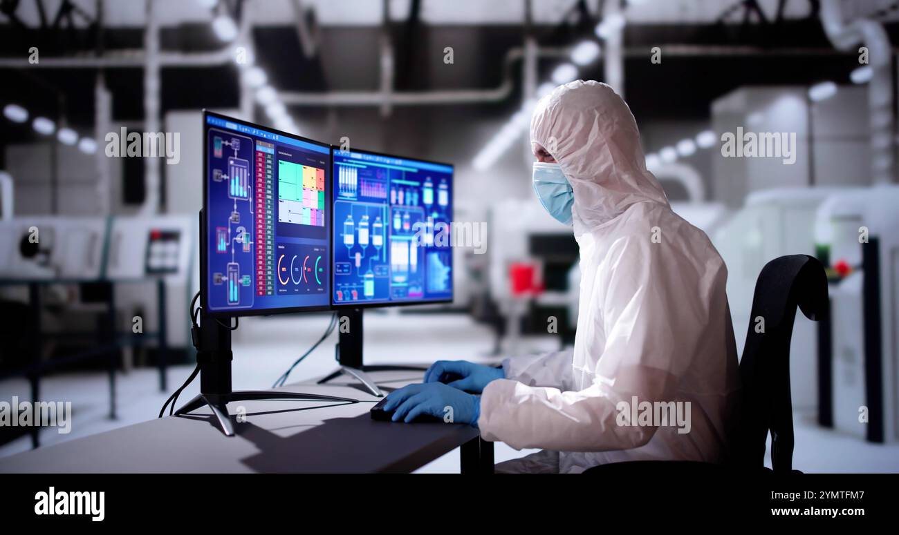 Clean Room Factory Facility Control Panel Computer Stock Photo - Alamy