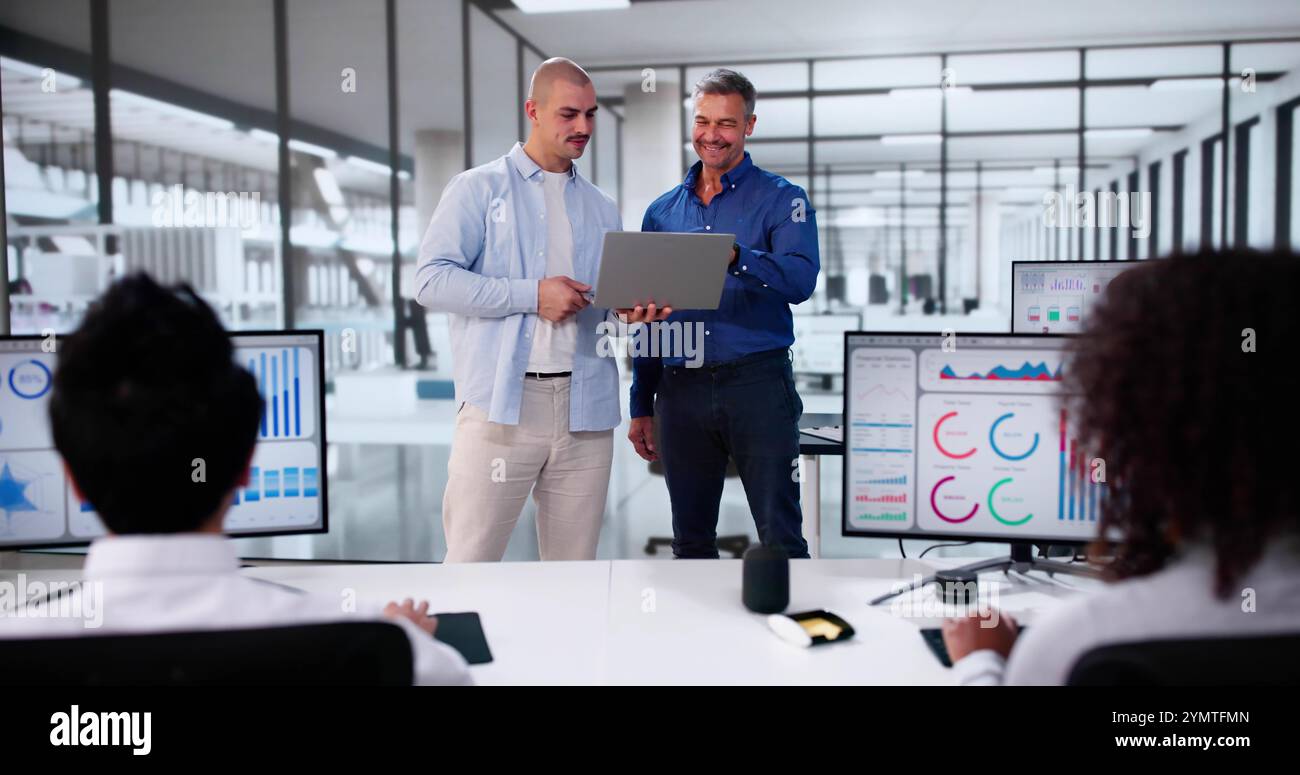 Business Data Analyst Using Laptop. Financial Corporate KPI Analytics ...