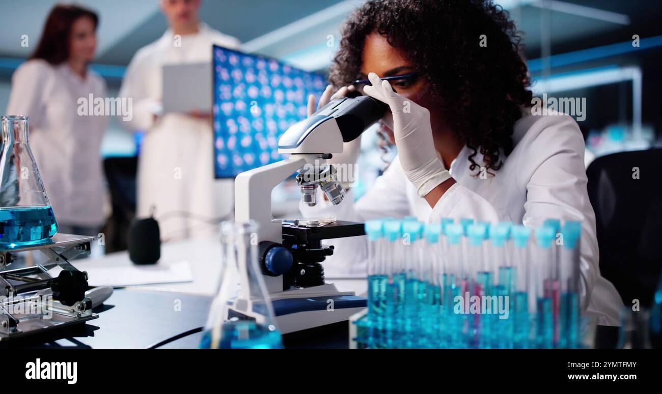 Medical Lab Scientist Woman Doing Research In Laboratory Using ...