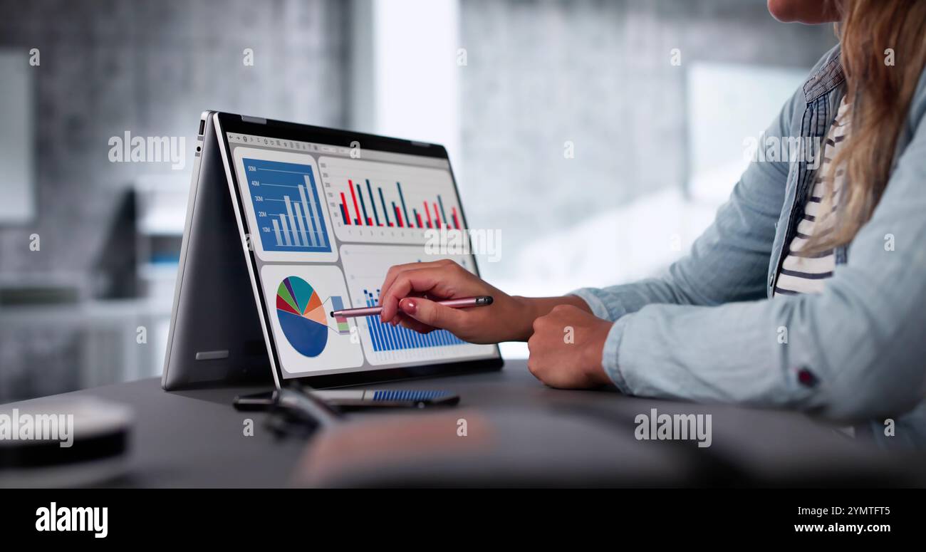 Data Analyst Using Data Analytics KPI Dashboard Stock Photo - Alamy