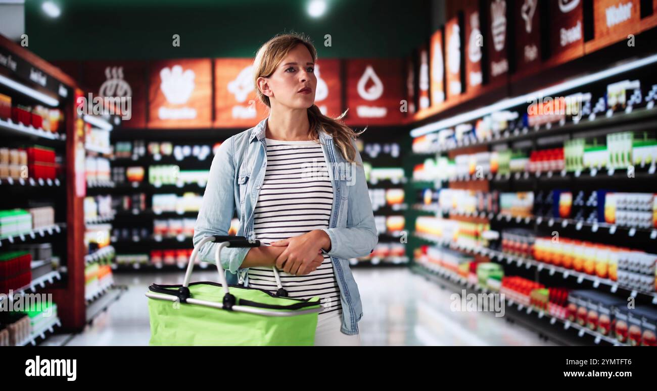 Supermarket Customer Choice. Retail Grocery Shop Store Purchase Stock ...