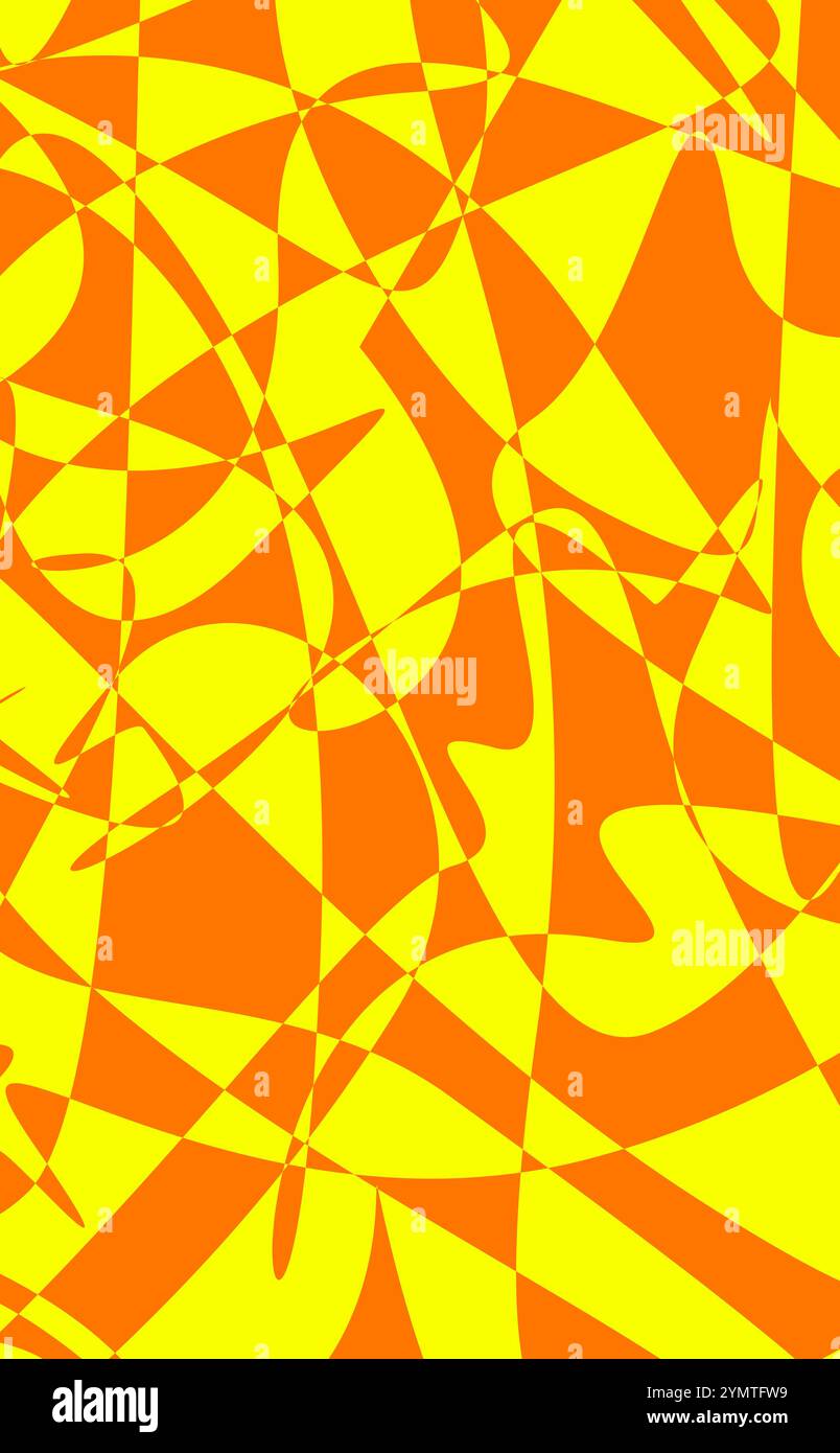 Vivid orange and yellow futuristic chaotic pattern for abstract ...