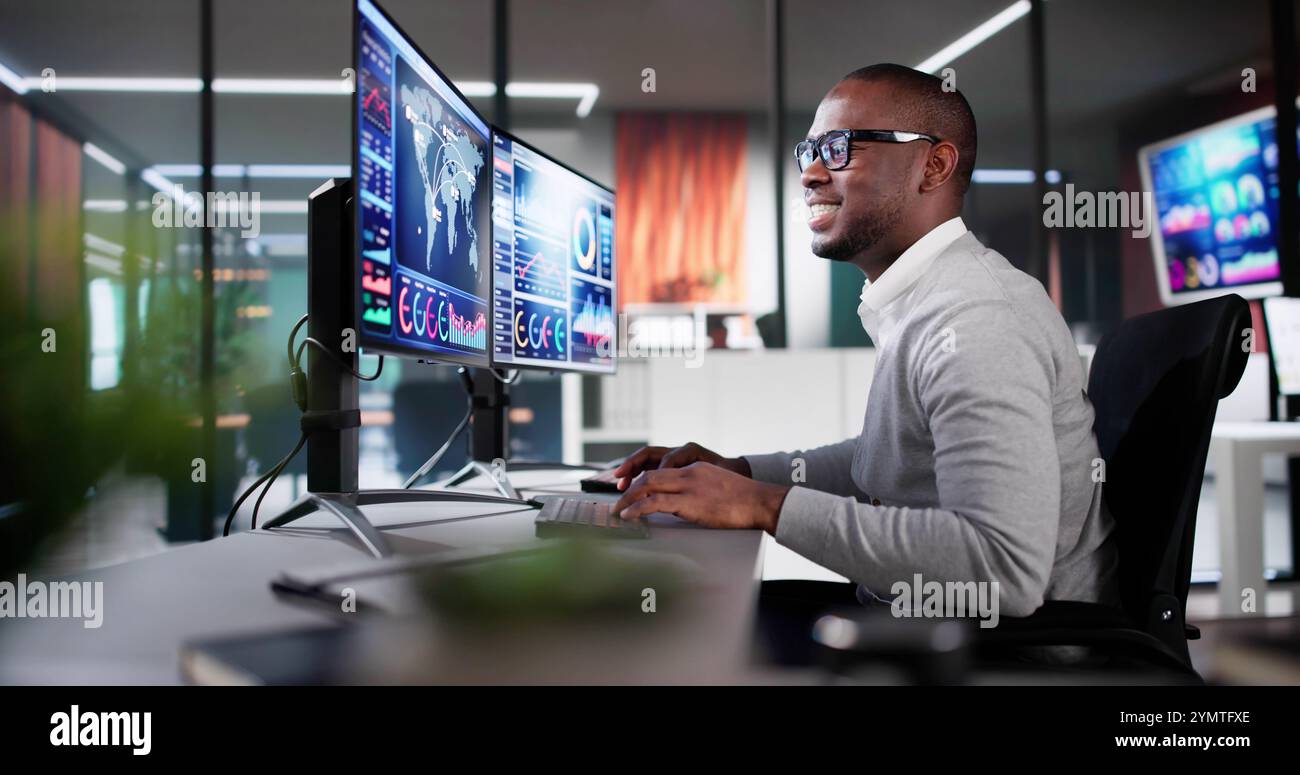 Data Analyst Using Data Analytics KPI Dashboard Stock Photo - Alamy