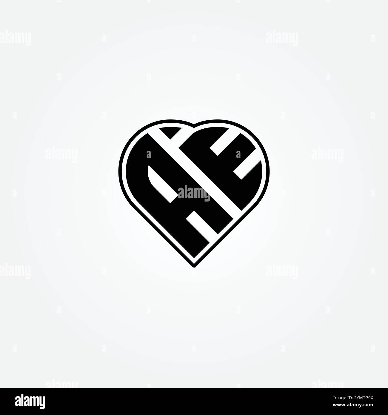 Heart Letter AE Logo - Initial Monogram Template for Alphabet A and E Stock Vector Image & Art ...