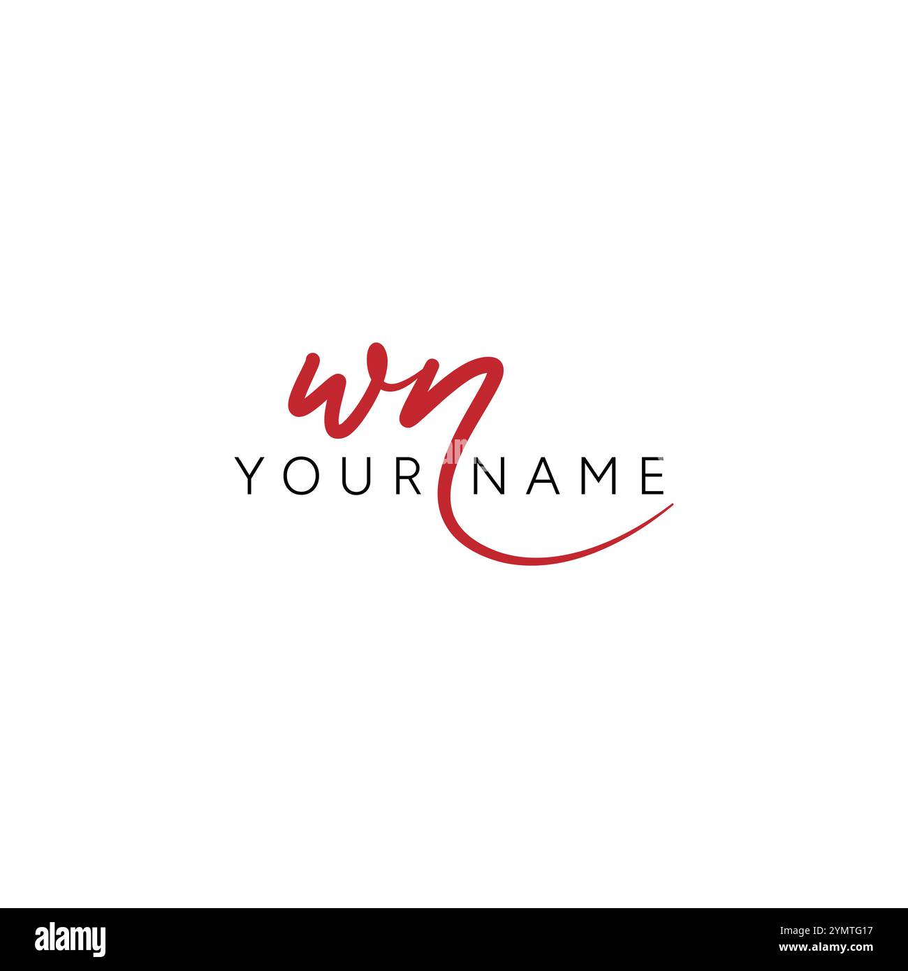 Simple Signature Logo for Alphabet WN - Handwritten Signature for ...