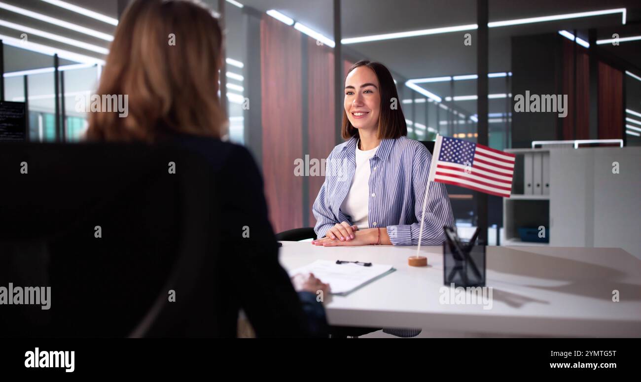US Immigration Application And Consular Visa Interview Stock Photo - Alamy