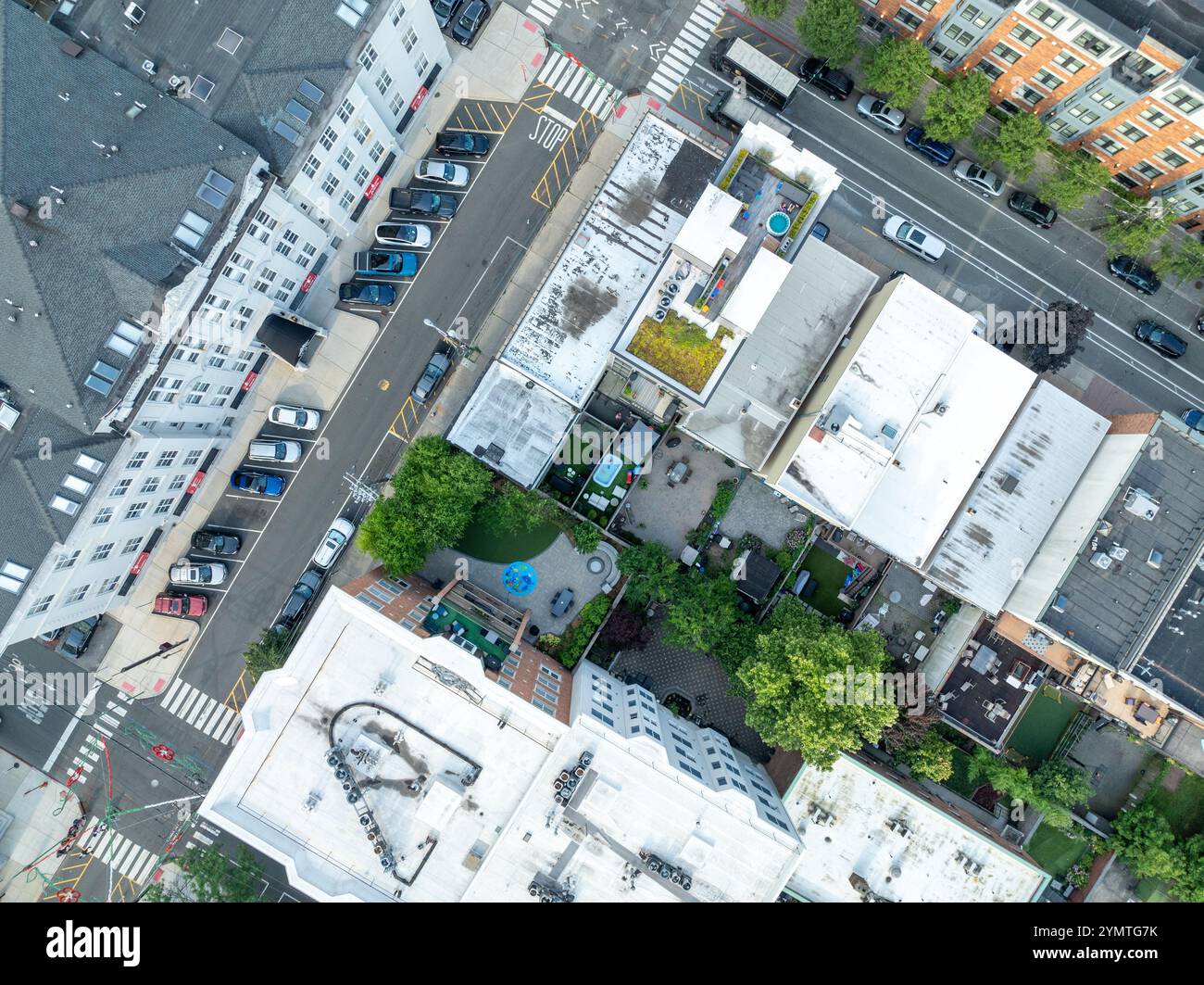 Aerial View of Hoboken and New Jersey Skyline on the background Stock ...
