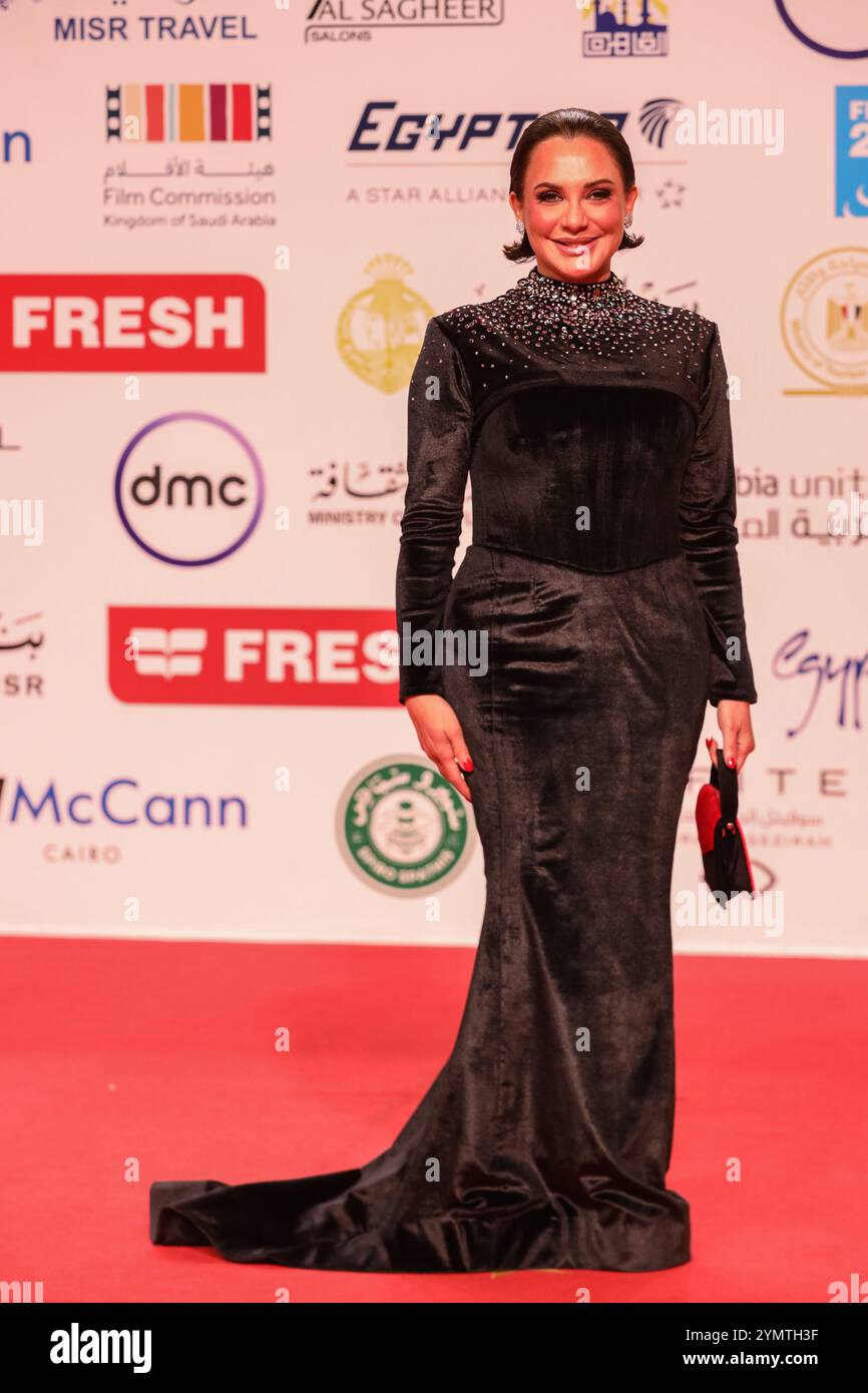 Movie star Solaf is on the red carpet at the conclusion of the Cairo ...