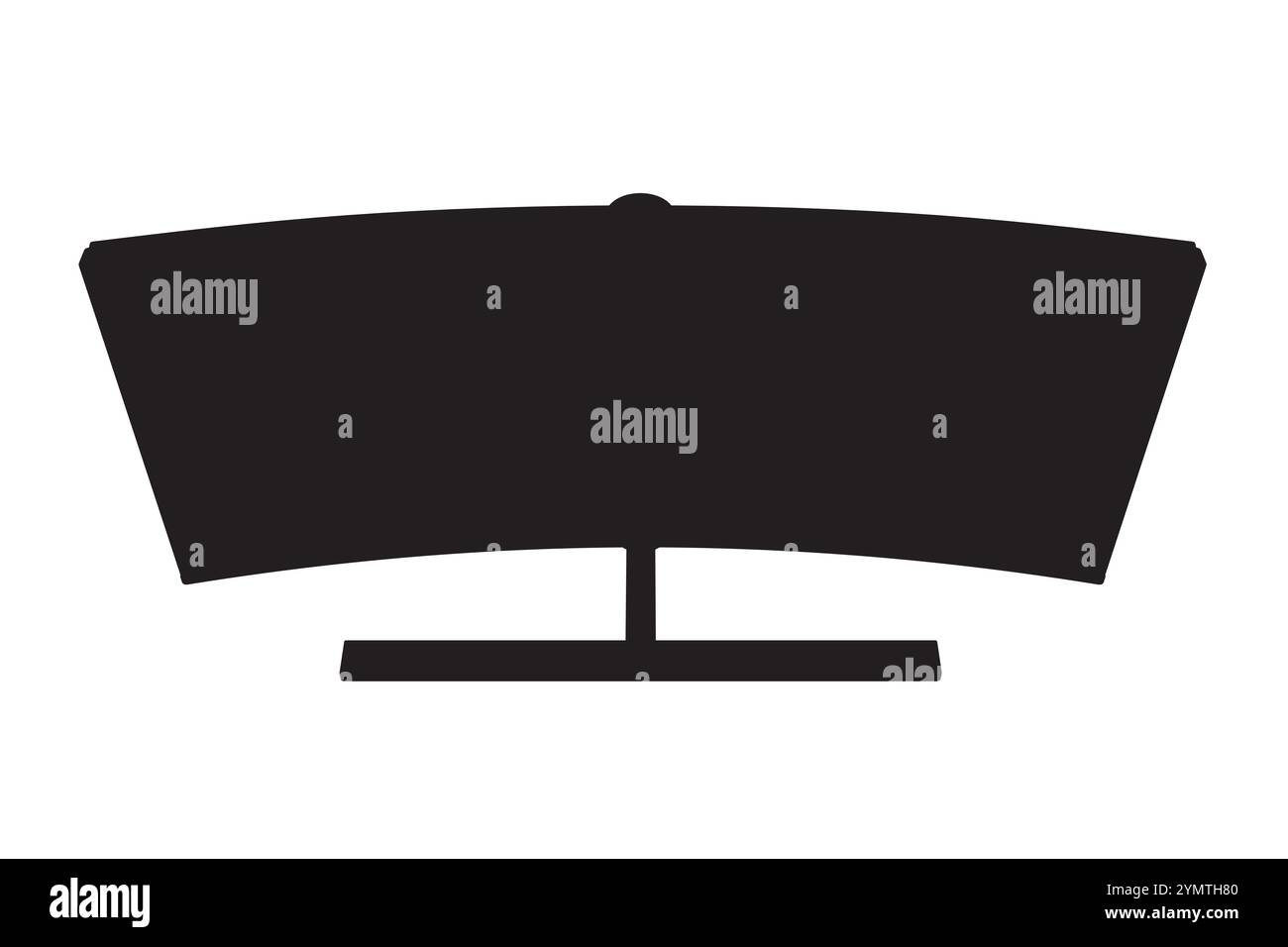 Silhouette Of Widescreen Monitor Isolated On White Background Vector