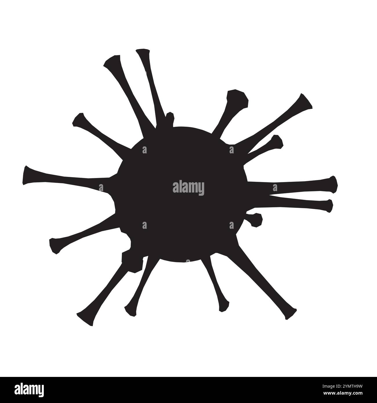 Virus, bacteria, microbes silhouette icon. Vector bacteria sign in flat style. Microbe bacteria ...