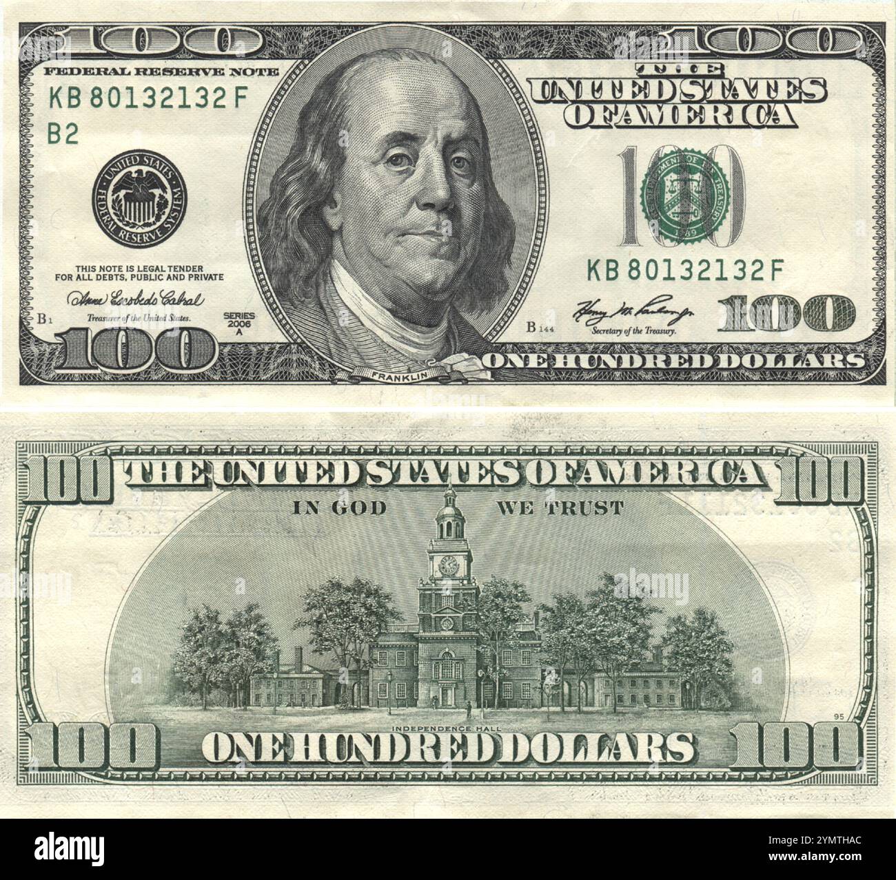 Two side one hundred us dollar bill Stock Photo - Alamy