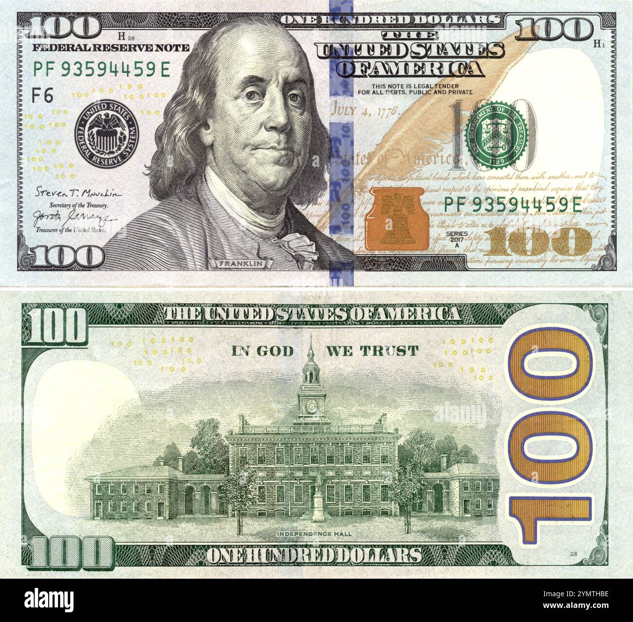 Two side one hundred us dollar bill Stock Photo - Alamy