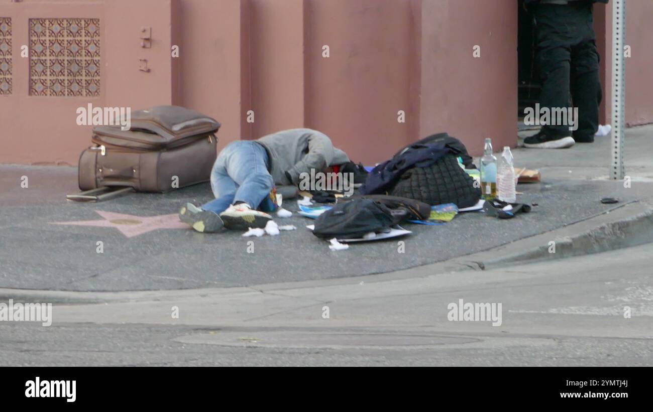 Los Angeles, California, USA 21st November 2024 Homeless Man on ...