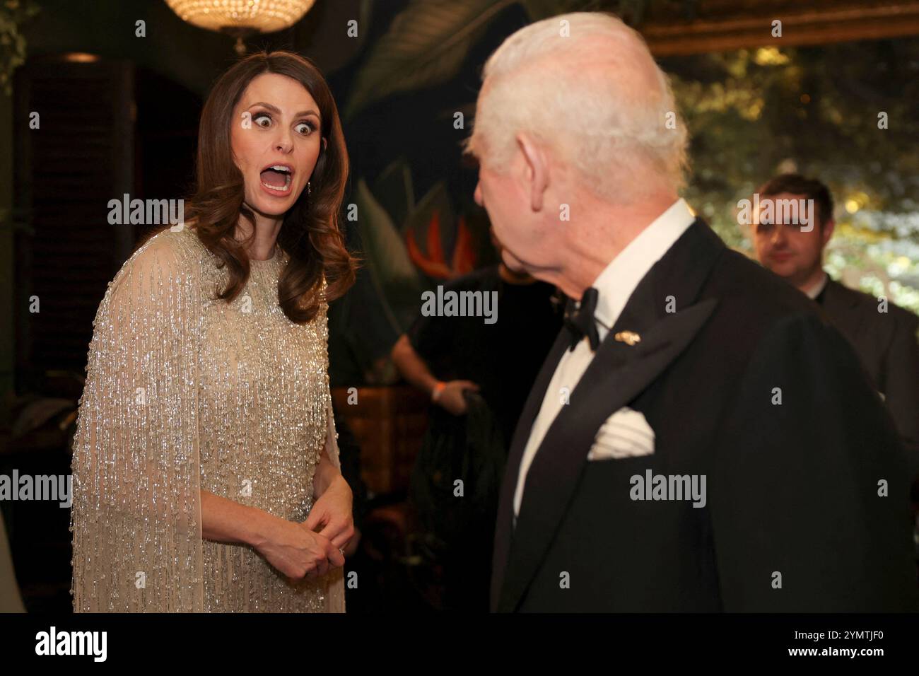 Comedian Ellie Taylor reacts as she meets Britain's King Charles III ...