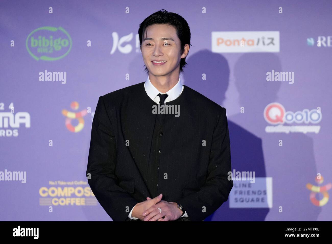 South Korean actor Park Seo-jun arrives for the red carpet of the MAMA Awards in Osaka, western ...