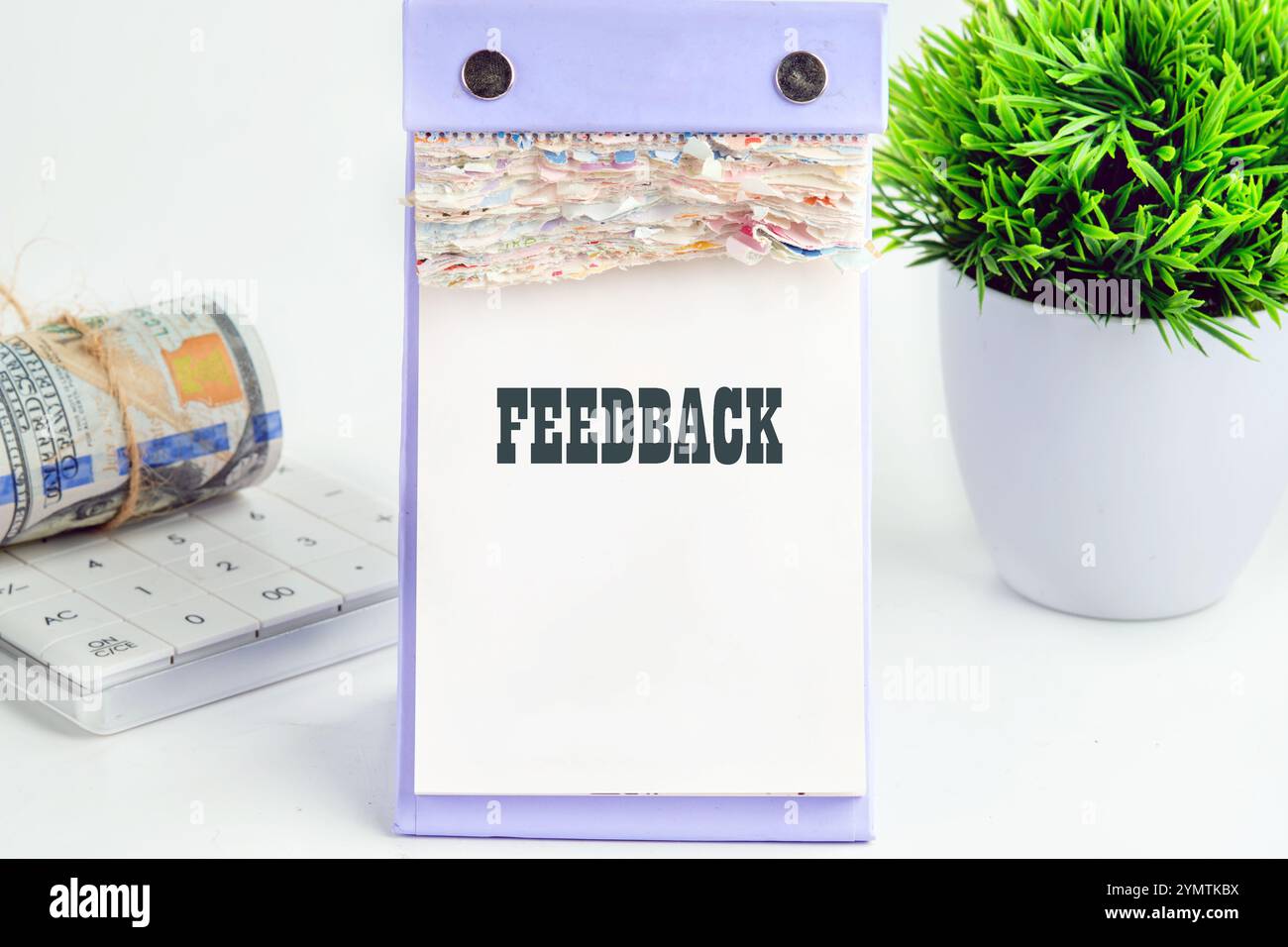 Conceptual time for feedback symbol. Copy space. FEEDBACK word is ...
