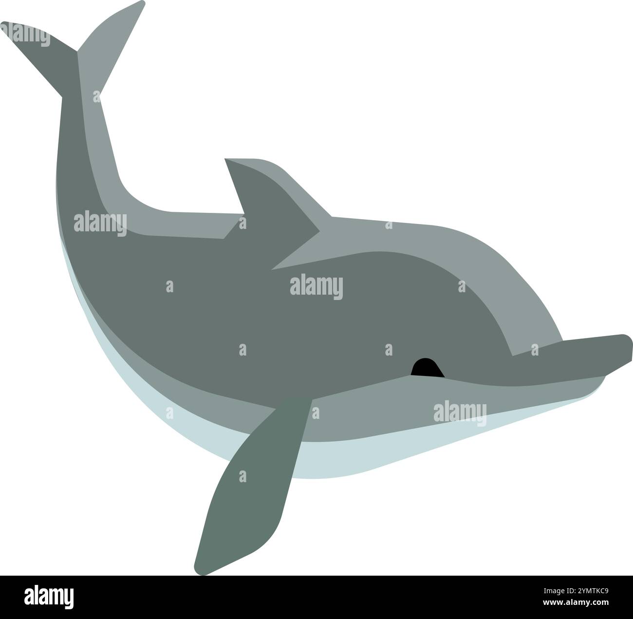 Cute dolphin icon. Gray underwater animal symbol Stock Vector Image ...