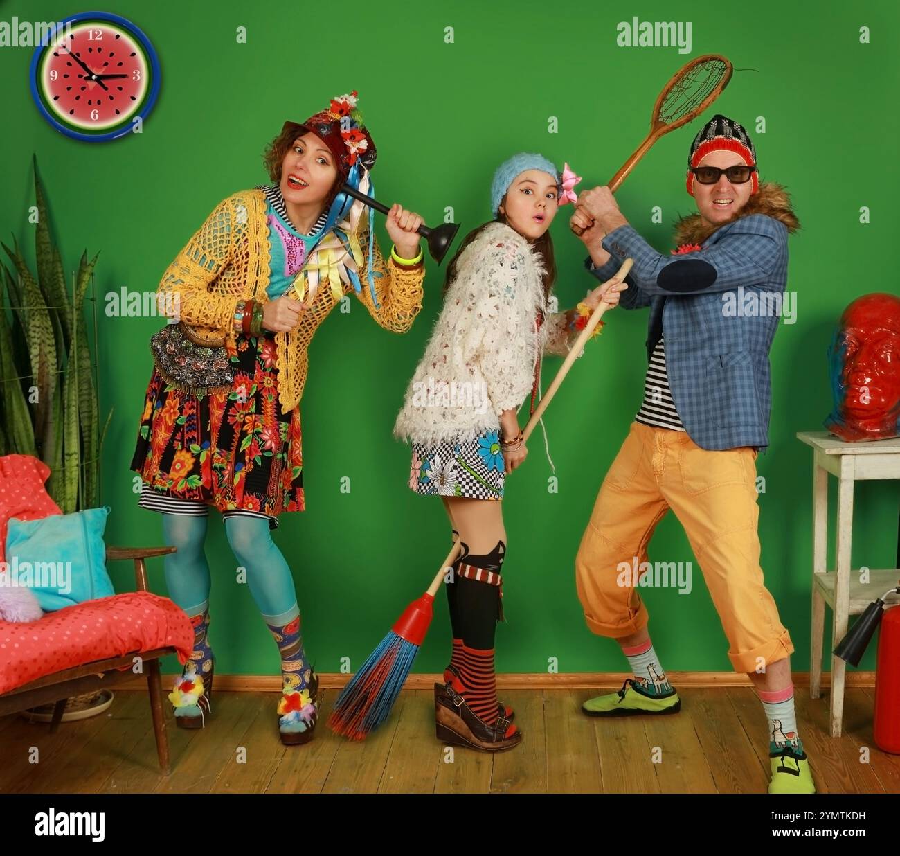 The freak family dressed in color unthinkable clothes pose in the ...
