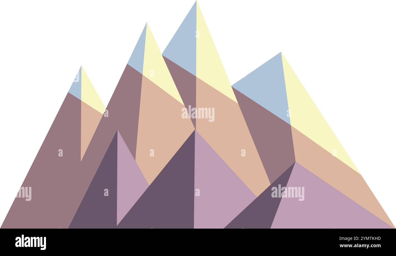 Polygonal mountain logo. High peak with snow rock Stock Vector Image ...