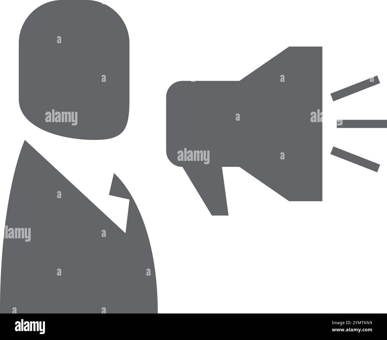 Business announcement black icon. Man with loud speaker Stock Vector ...