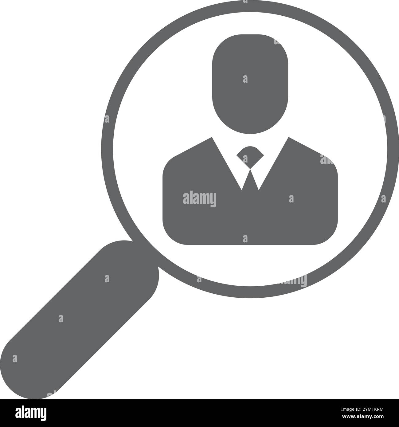 Employee search black icon. Hr recruitment symbol Stock Vector Image ...