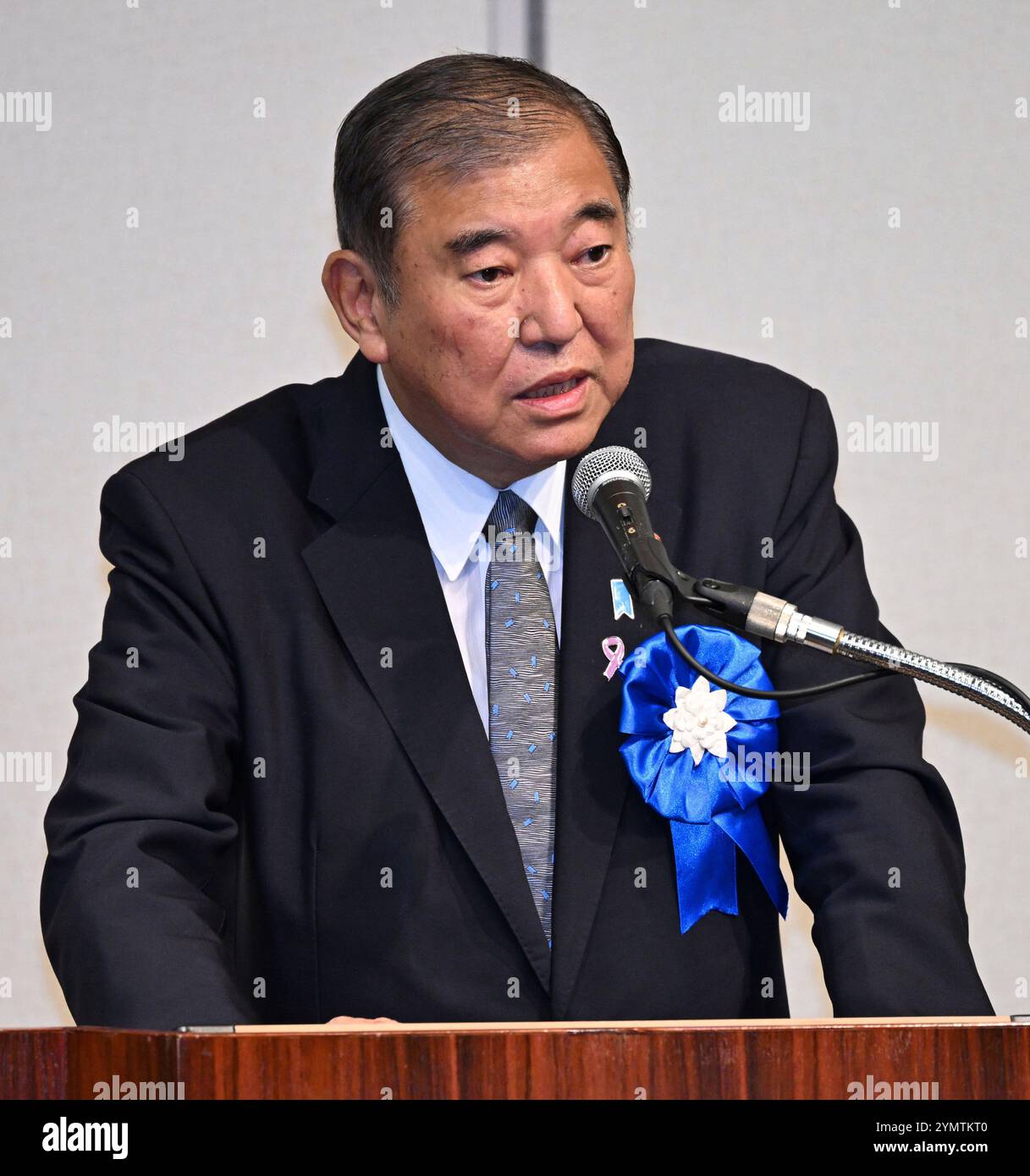 Japanese Prime Minister Shigeru ISHIBA speaks during a Japan National ...
