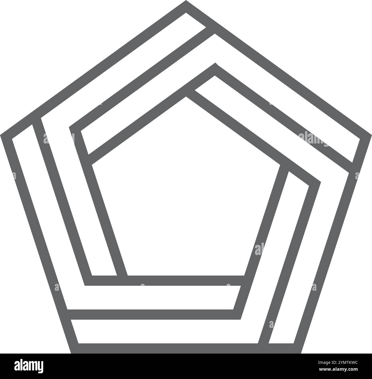 Impossible polygon shape logo. Geometric line icon Stock Vector Image ...