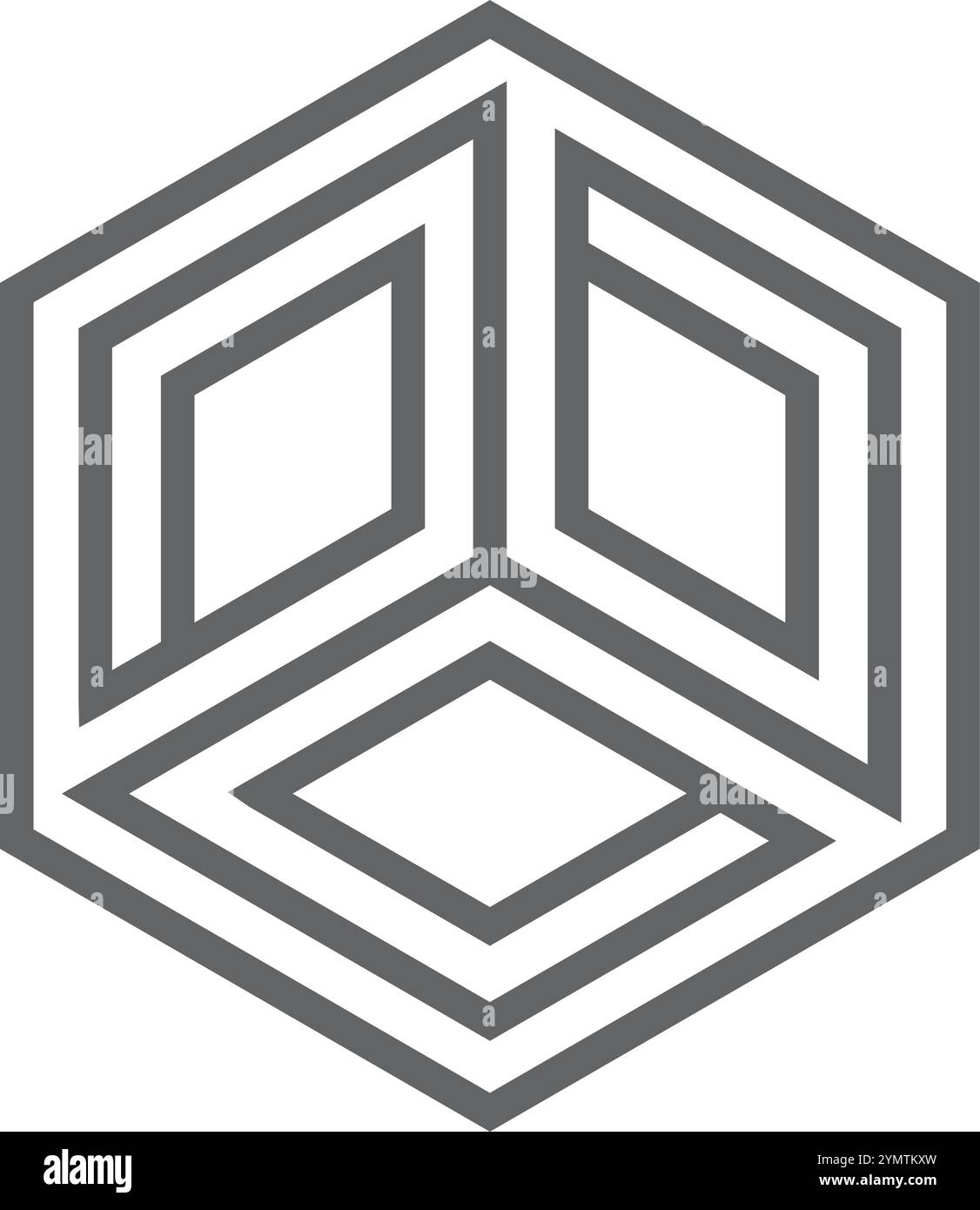 Cube paradox logo. Abstract geometric figure icon Stock Vector Image ...