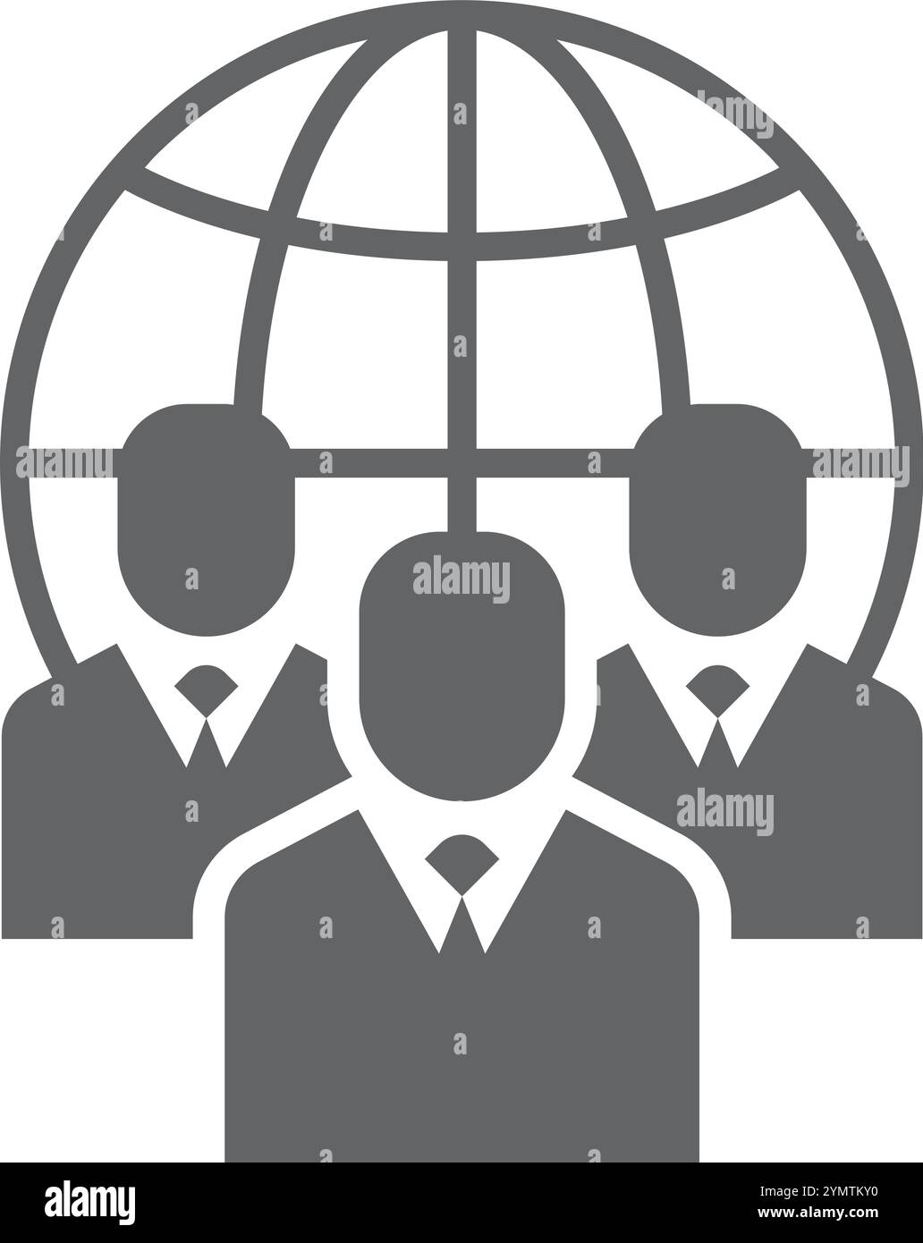 Global business team. Worldwide group black icon Stock Vector Image ...