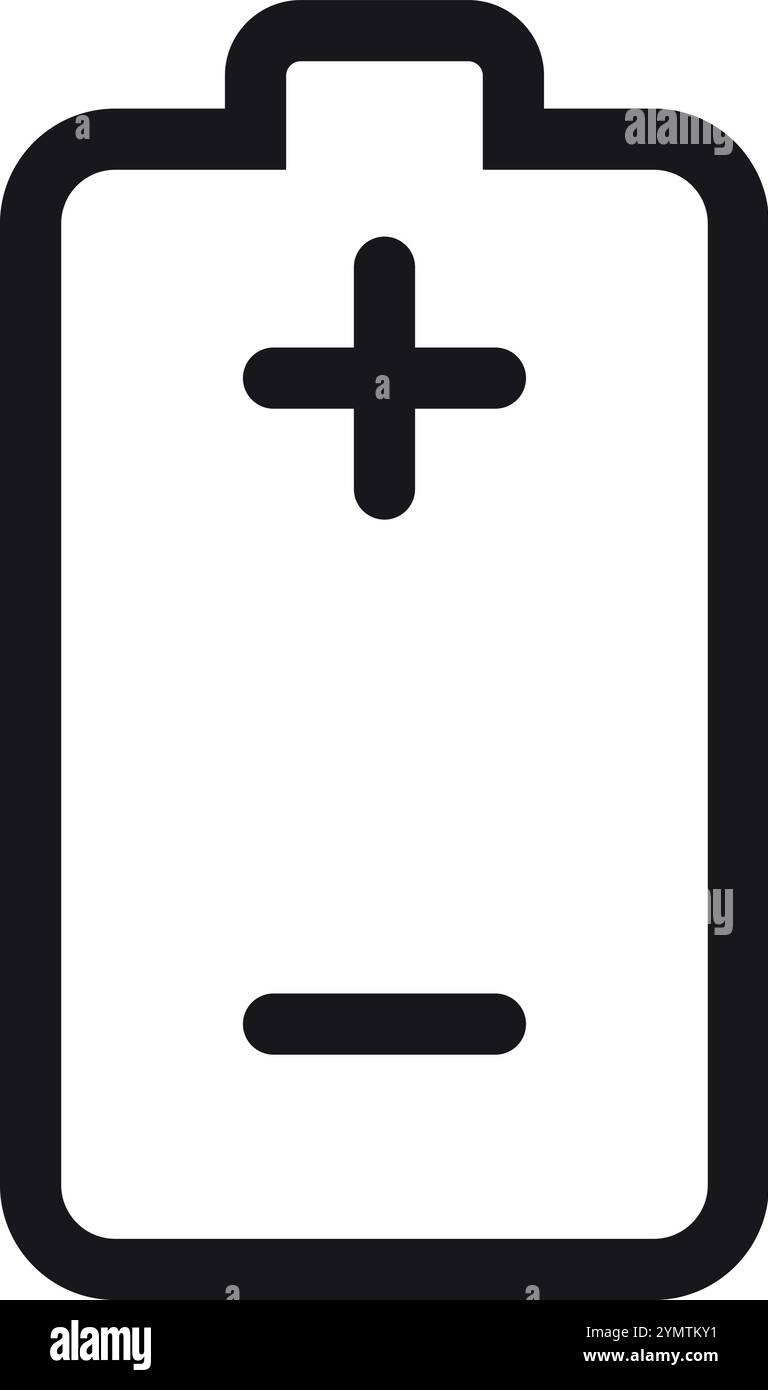 Battery black line icon. Power symbol. Electricity sign Stock Vector ...