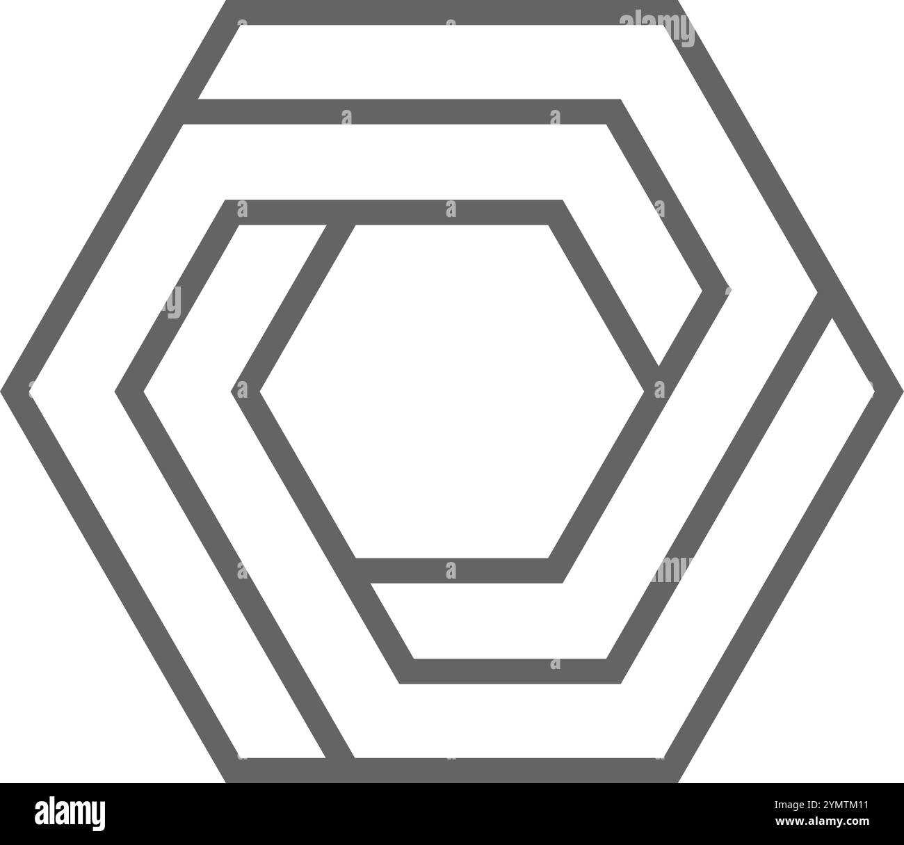 Infinite hexagon logo. Looped polygon line icon Stock Vector Image ...