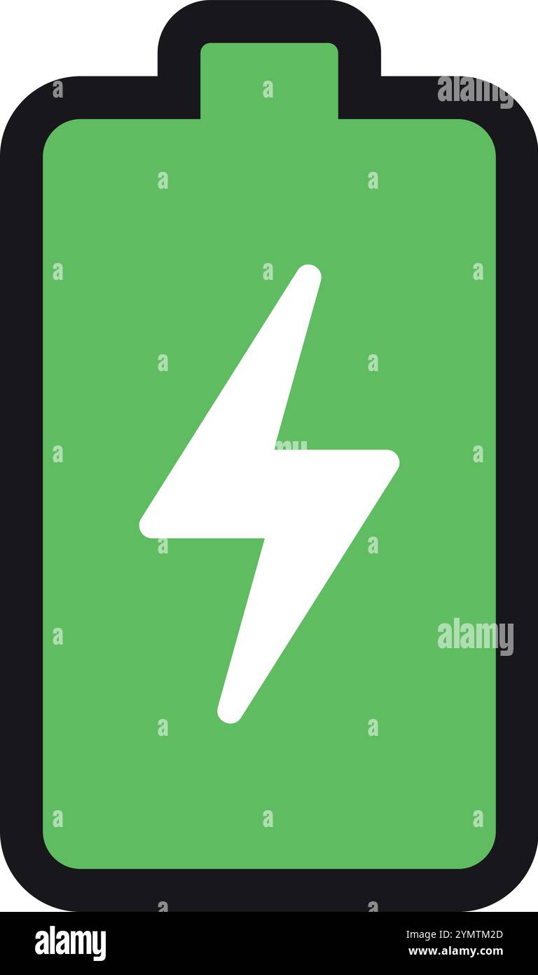 Battery charging icon. Green electric power symbol Stock Vector Image ...