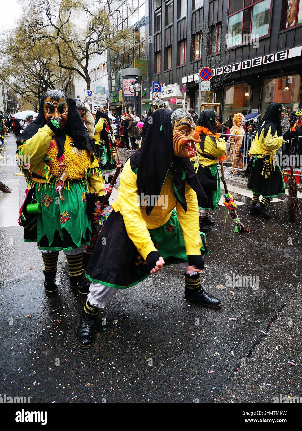 Stuttgart, Germany, 5th March 2019. A colourful parade with marching ...