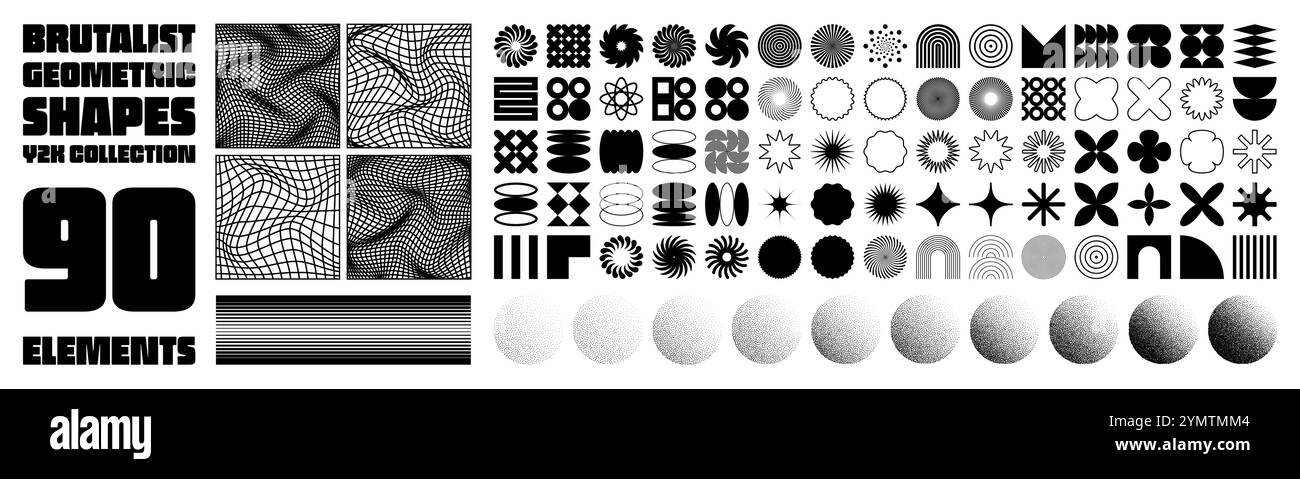Brutalist geometric shapes, modern symbols. Groovy checkered pattern ...