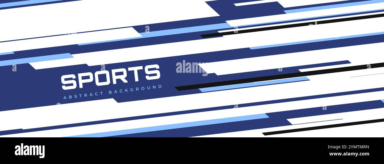 White modern sports banner design with diagonal blue lines. Vector ...