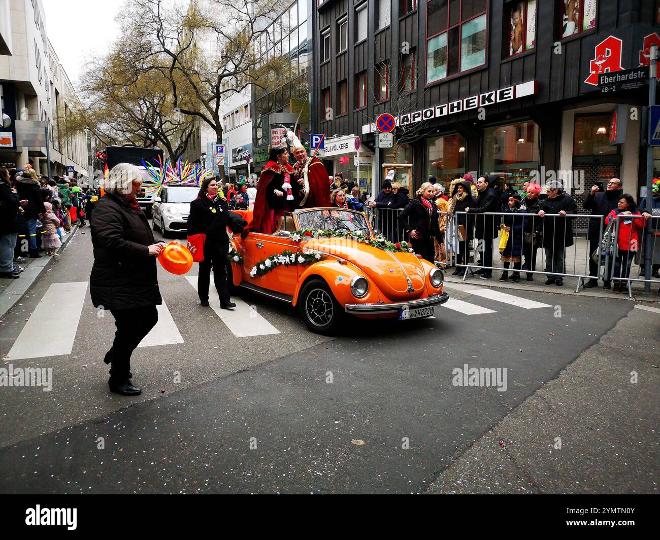 Stuttgart, Germany, 5th March 2019. A colourful parade with marching ...