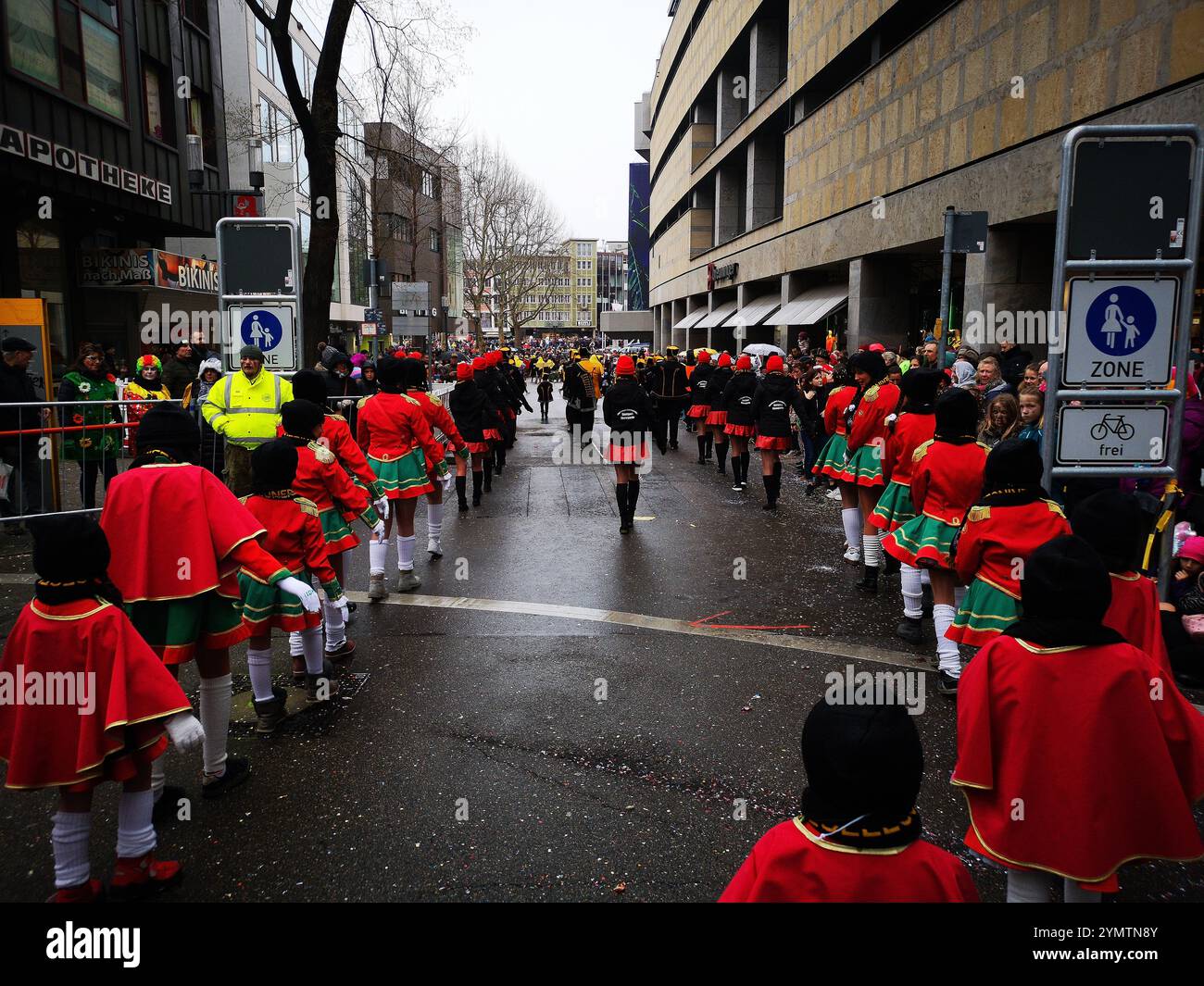 Stuttgart, Germany, 5th March 2019. A colourful parade with marching ...