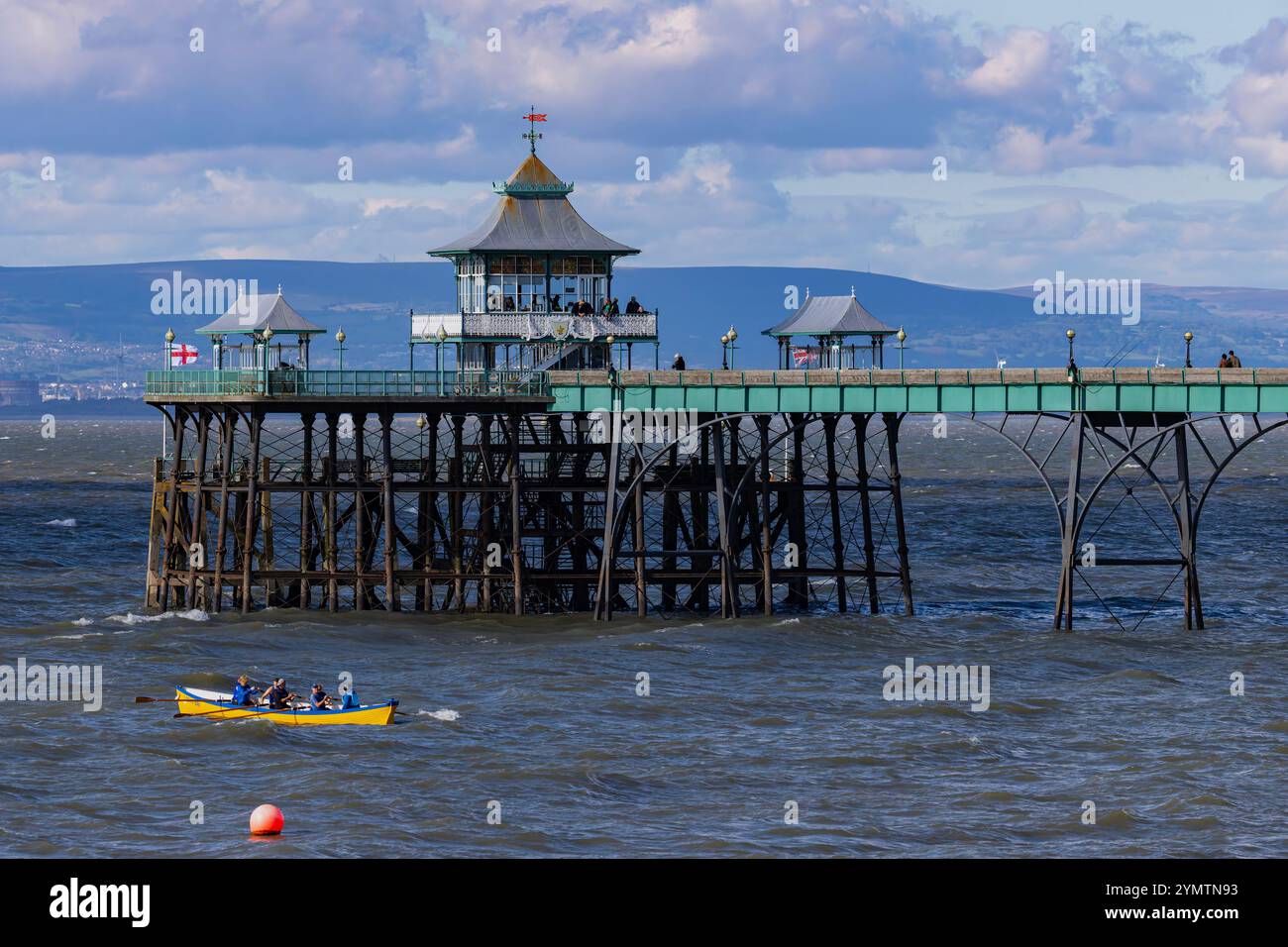 Pilot Gig racing on the Severn Estuary with choppy seas Stock Photo - Alamy