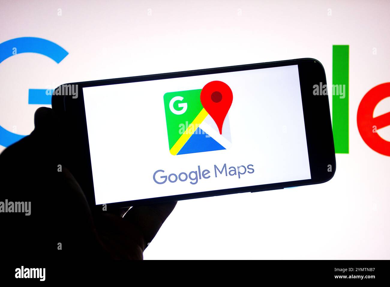 India. 19th Nov, 2024. In this photo illustration, a Google MAP logo is ...