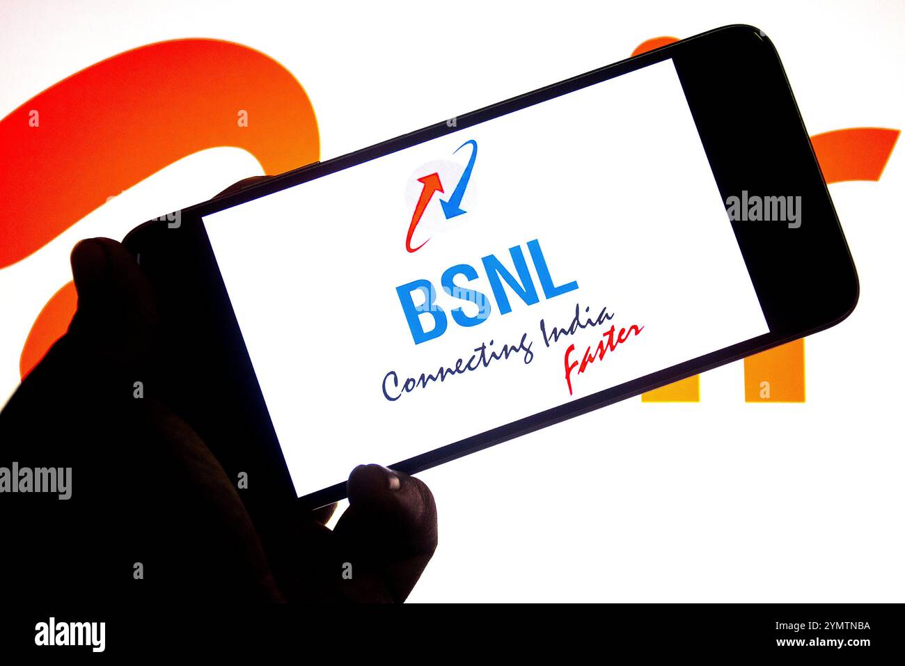 India. 19th Nov, 2024. In this photo illustration, a BSNL logo is seen ...