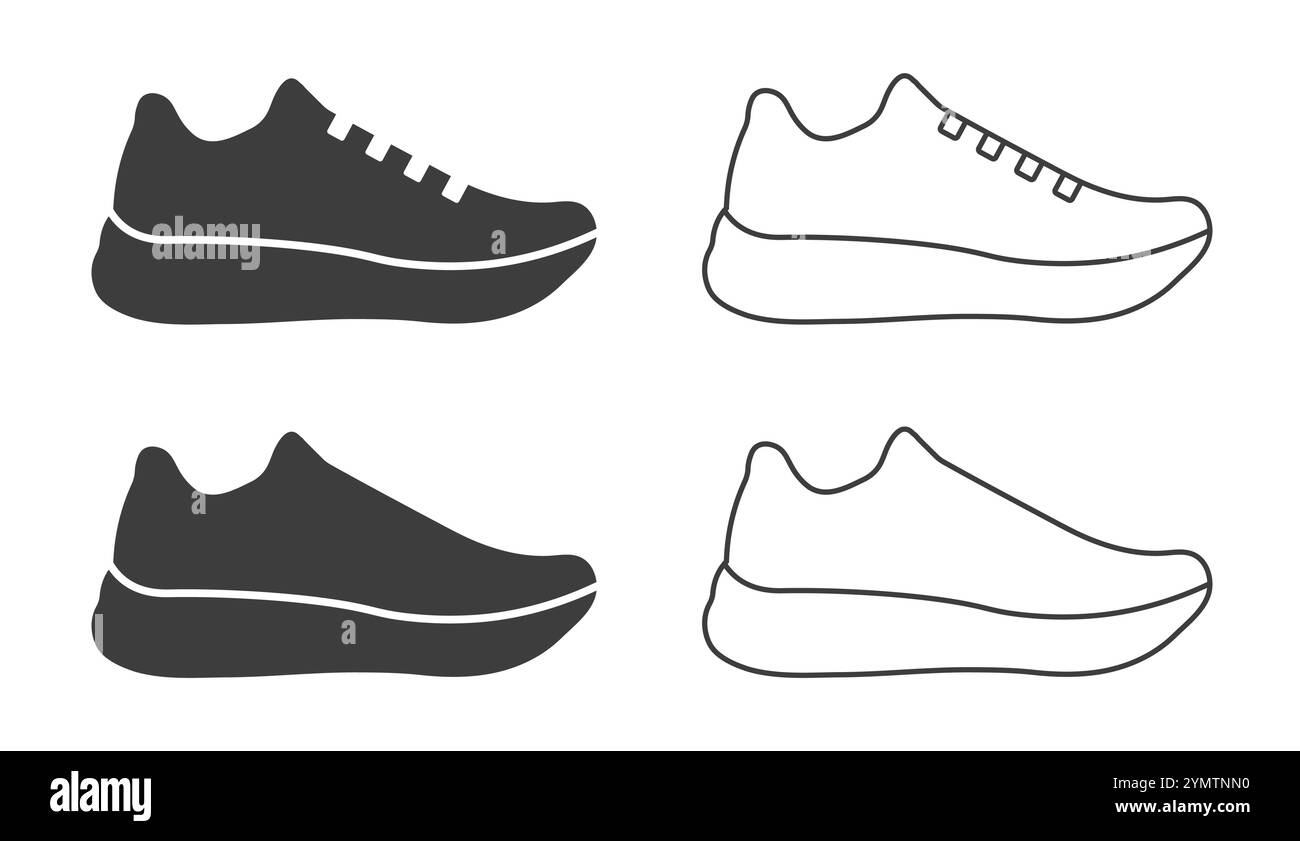 Shoe icon symbol shape. Sneakers logo sign silhouette. Sport running ...